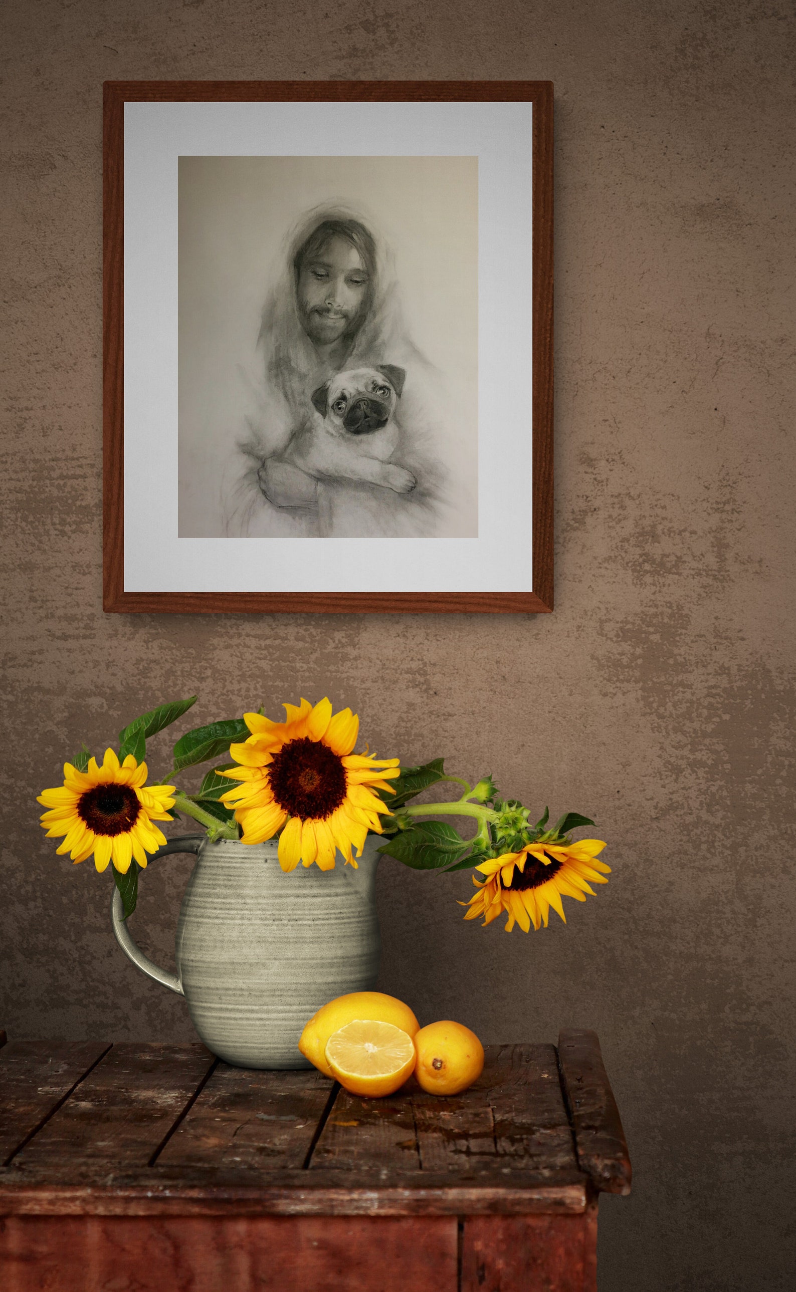 Art Print of Pug With Jesus Pug Art Print Pug Dog Print - Etsy