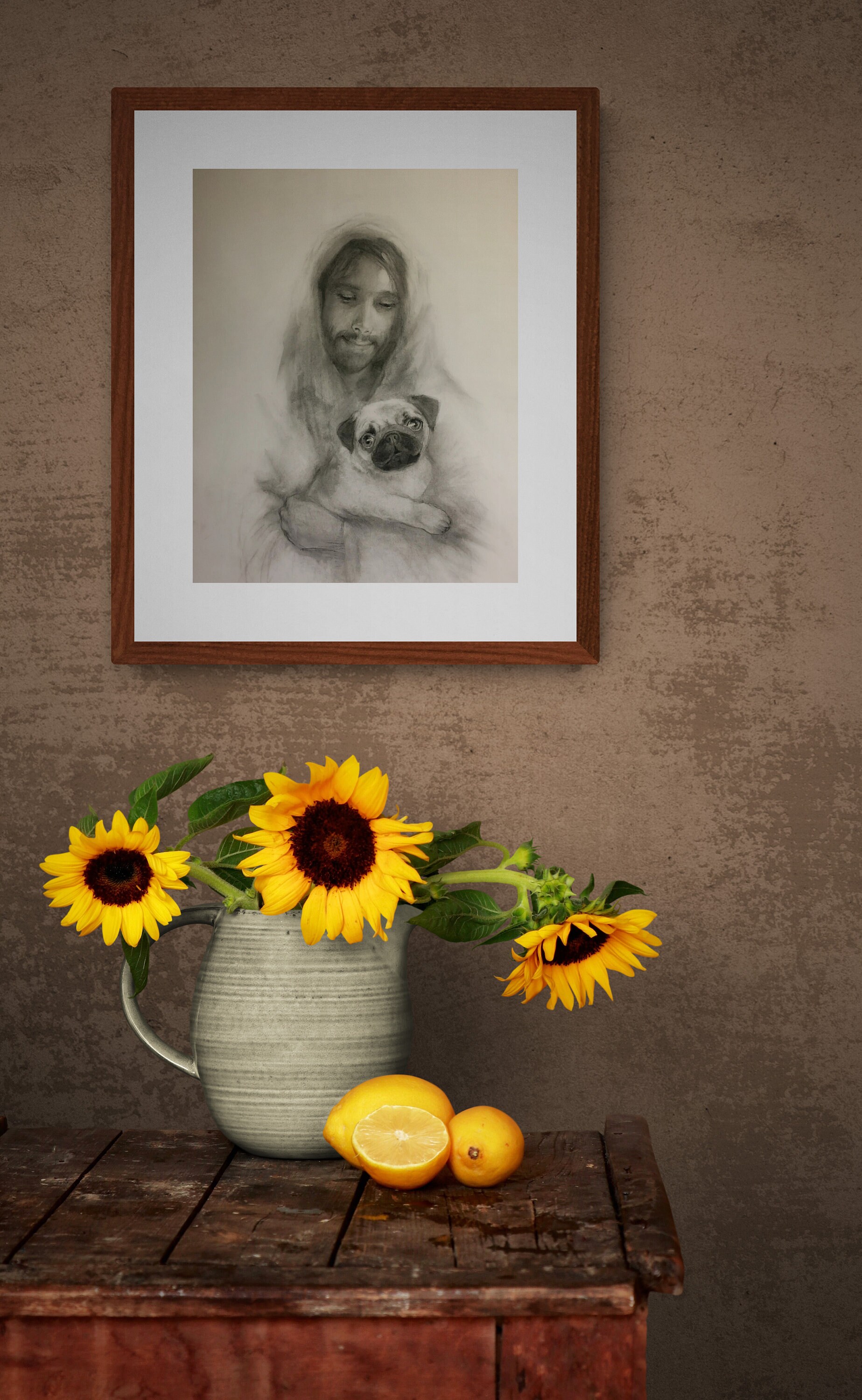 Art Print of Pug With Jesus Pug Art Print Pug Dog Print - Etsy