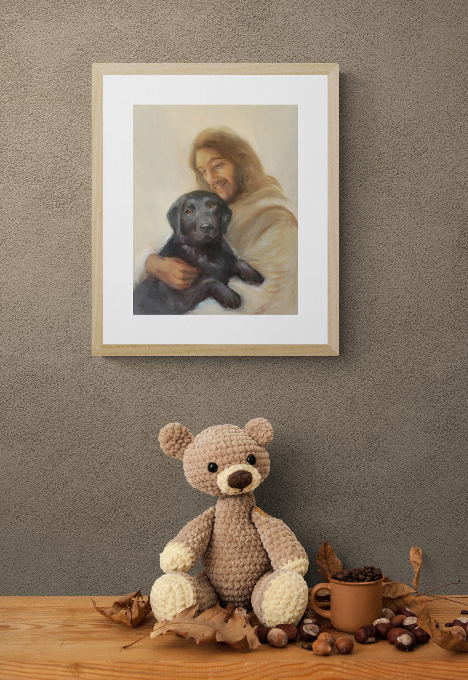Black Labrador Art, Black Lab With Jesus Print, Labrador Lover Gift - Etsy