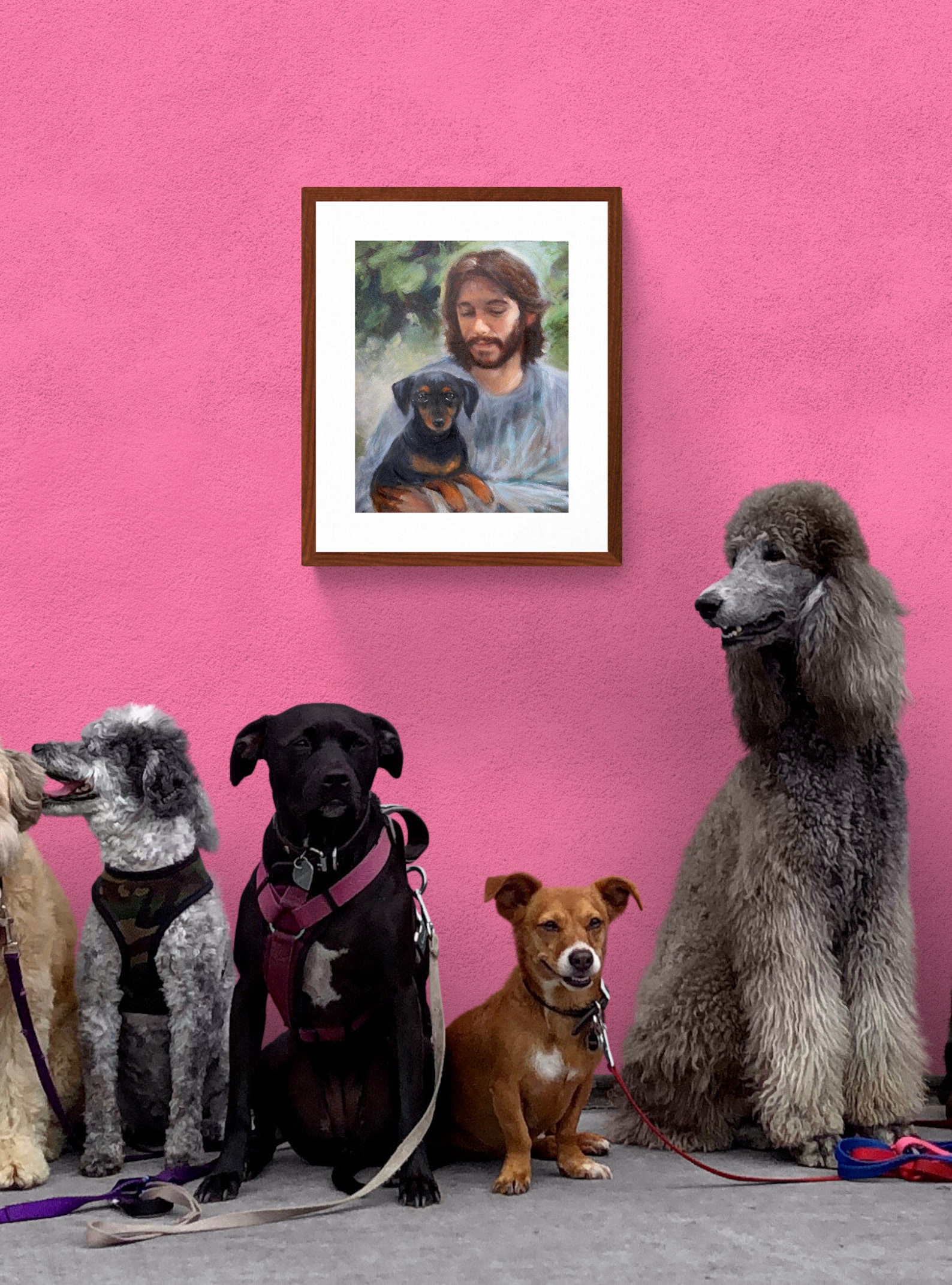 Art Print Dachshund Dog With Jesus, Unique Print Dachshund Dog - Etsy