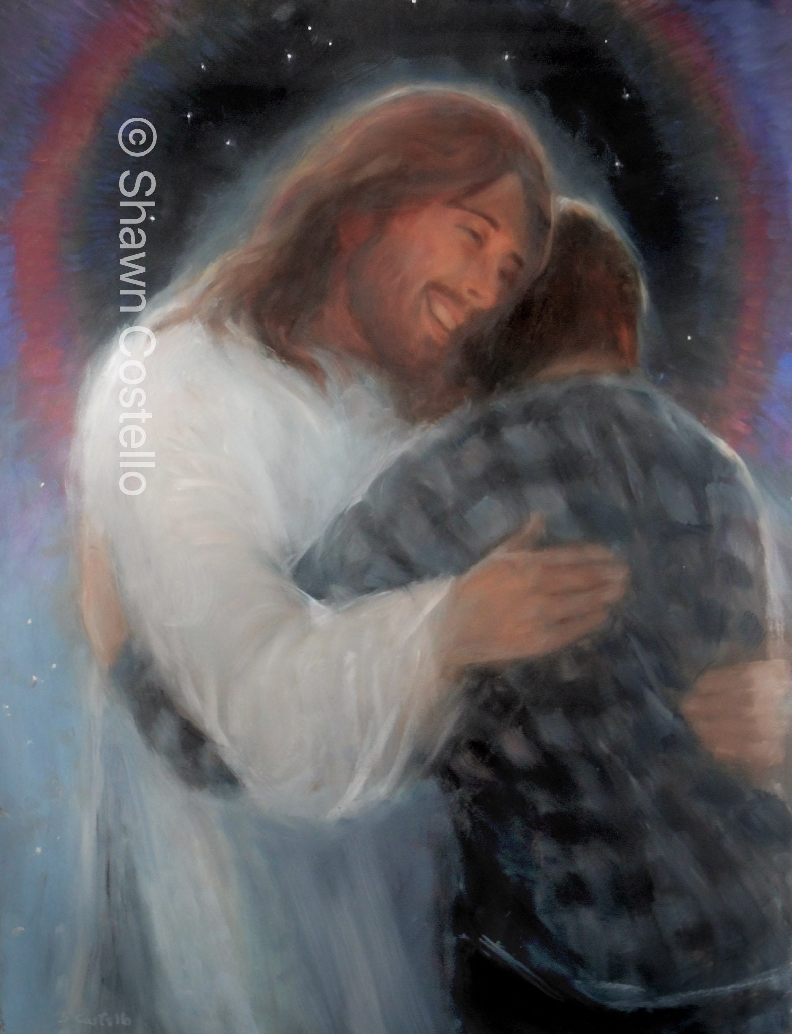Jesus Christ Hugging Man