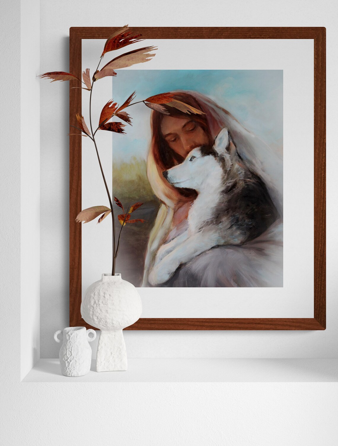 Siberian Husky Art Print Jesus With Husky Dog Husky Dog - Etsy