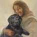 Black Labrador Art, Black Lab With Jesus Print, Labrador Lover Gift - Etsy