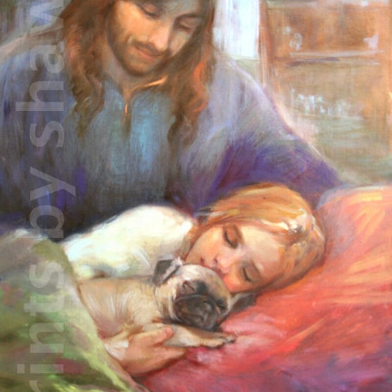 Mops jesus art - Etsy.de