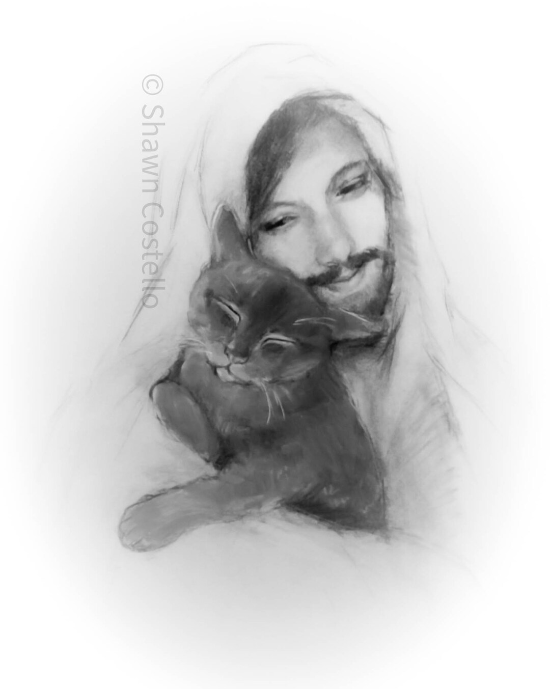 Grey Cat Print, Cat Lover Gift - Etsy