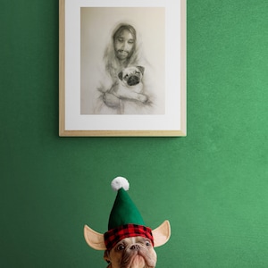 Art Print of Pug With Jesus, Pug Art Print, Pug Dog Print - Etsy