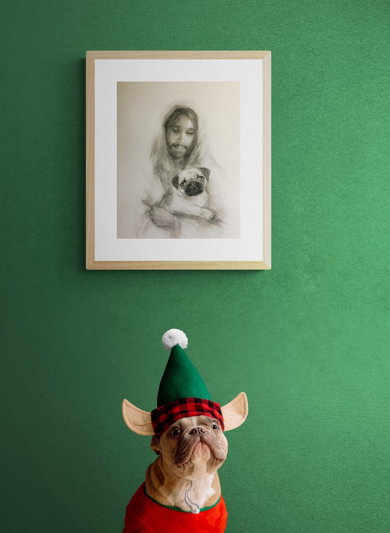 Art Print of Pug With Jesus Pug Art Print Pug Dog Print - Etsy