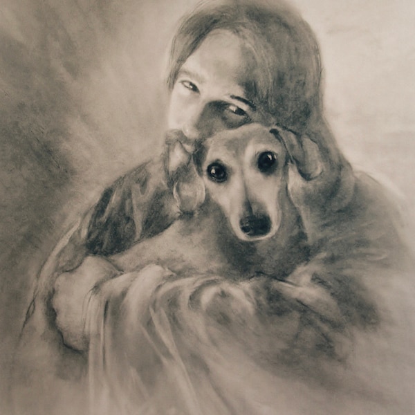 Jesus Holding Dog - Etsy