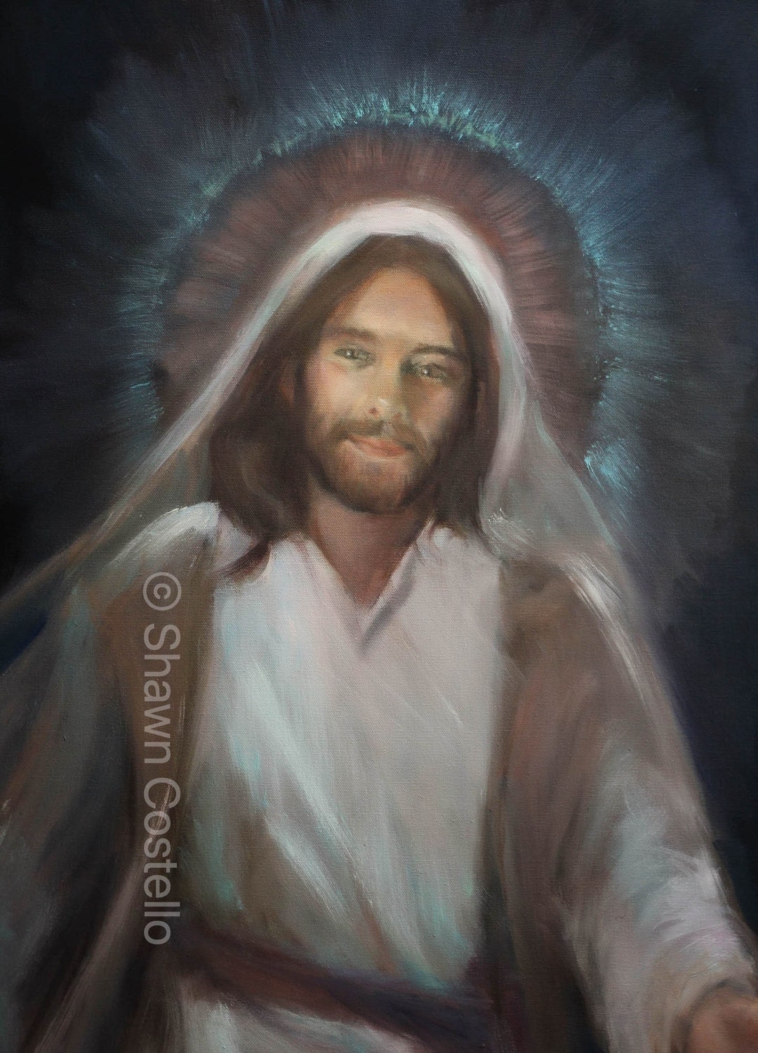 Jesus Christ Painting, Calling With God's Love, Christian Wall Art - Etsy