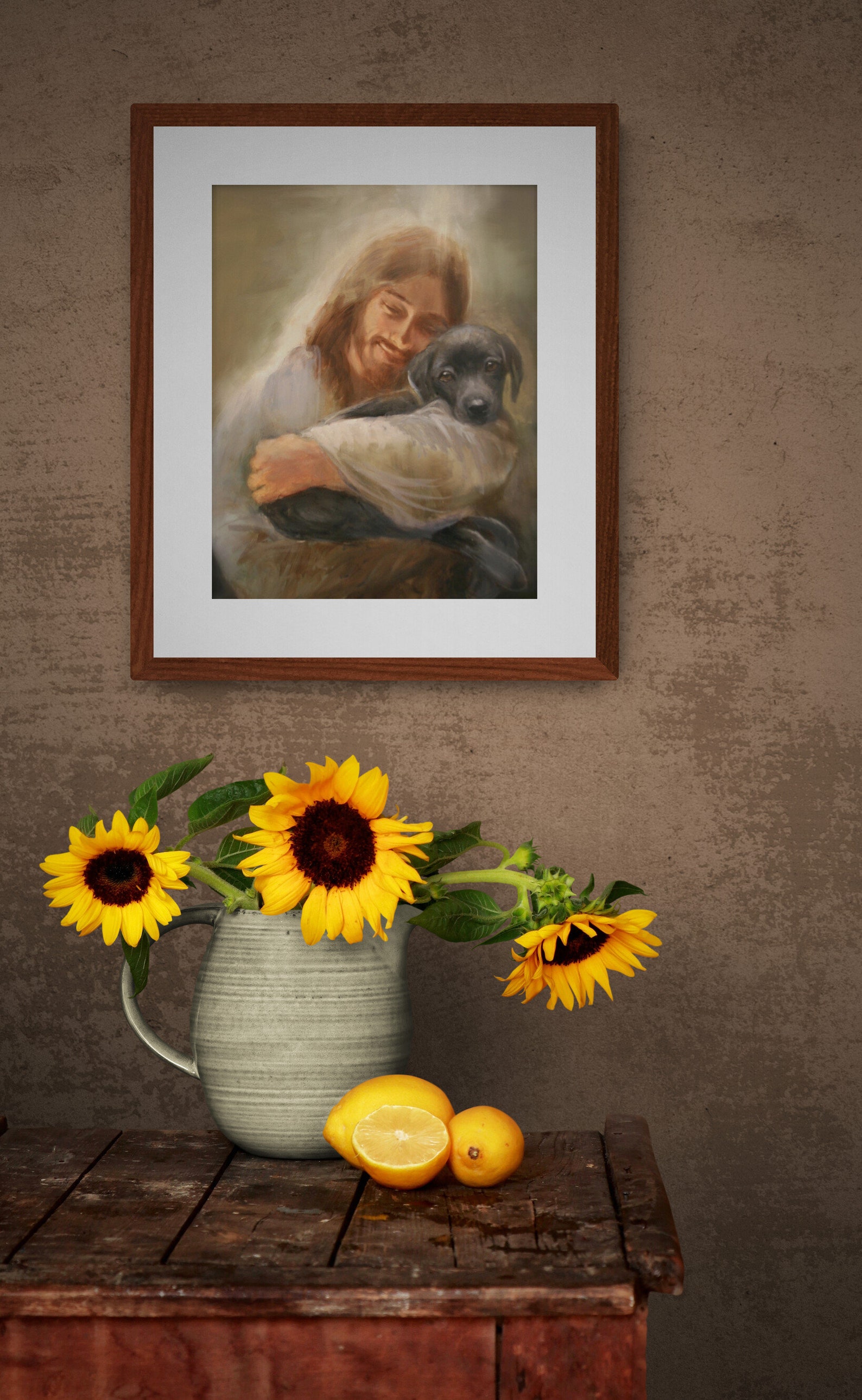 Jesus With Black Lab Dog Black Labrador With Jesus Gift for - Etsy