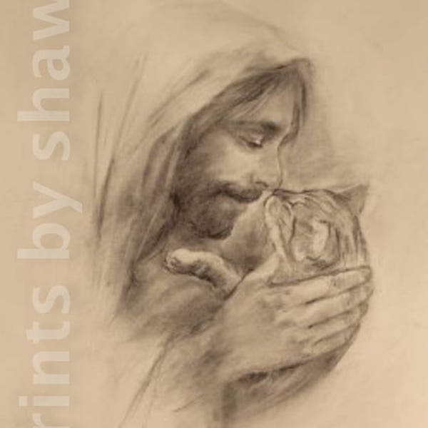 Cat Jesus Art - Etsy