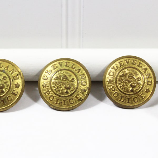 Brass Police Uniform Button - Etsy