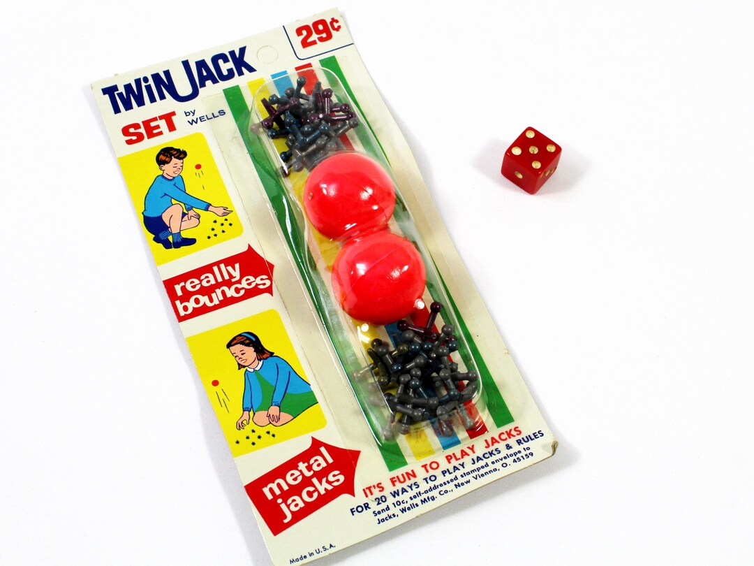 Vintage Wells Twin Jack Set, Jacks Game in Original Packaging With Two ...