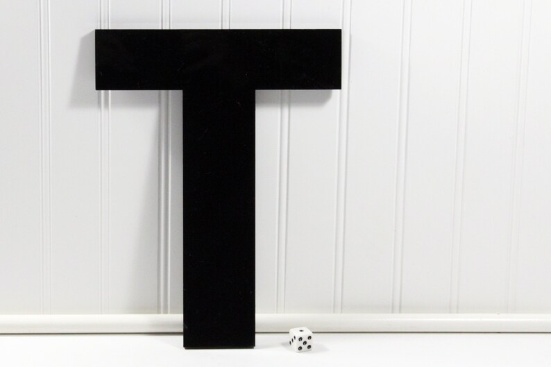 Large Vintage Black Acrylic Sign Letter T, 10 1/2" Letter T - Etsy