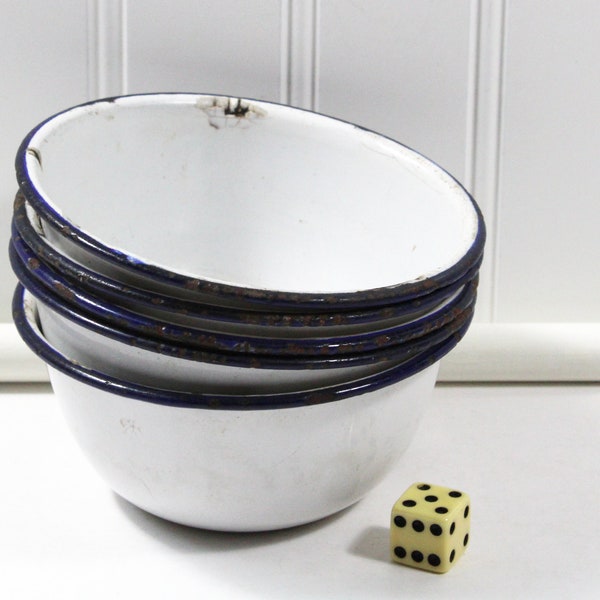 Blue Enamel Bowls - Etsy