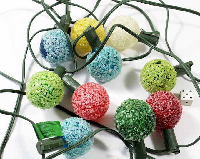 Vintage GE Snowball Lighted Ice Christmas Lights, String of 10 - Etsy