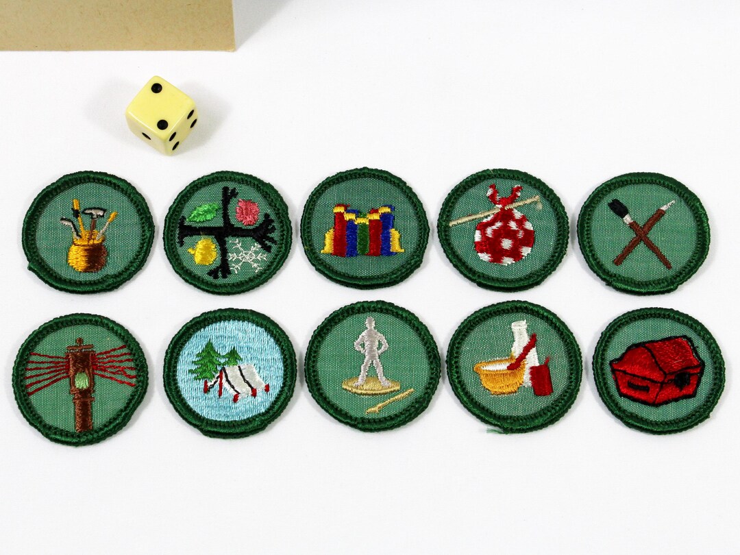Lot of 10 Vintage Girl Scout Badges, 10 Proficiency Badges With ...