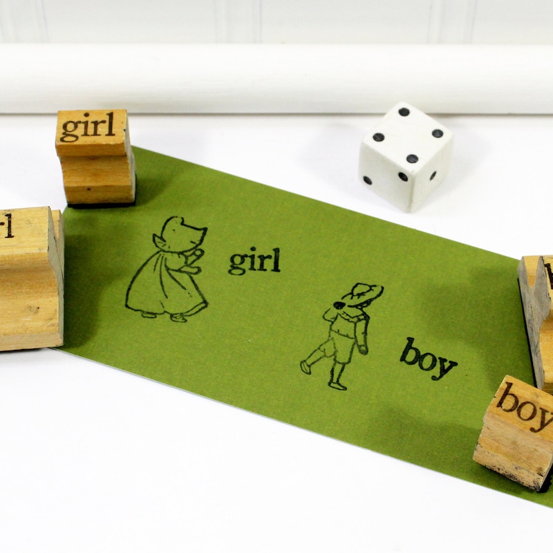 Girl Rubber Stamp - Etsy