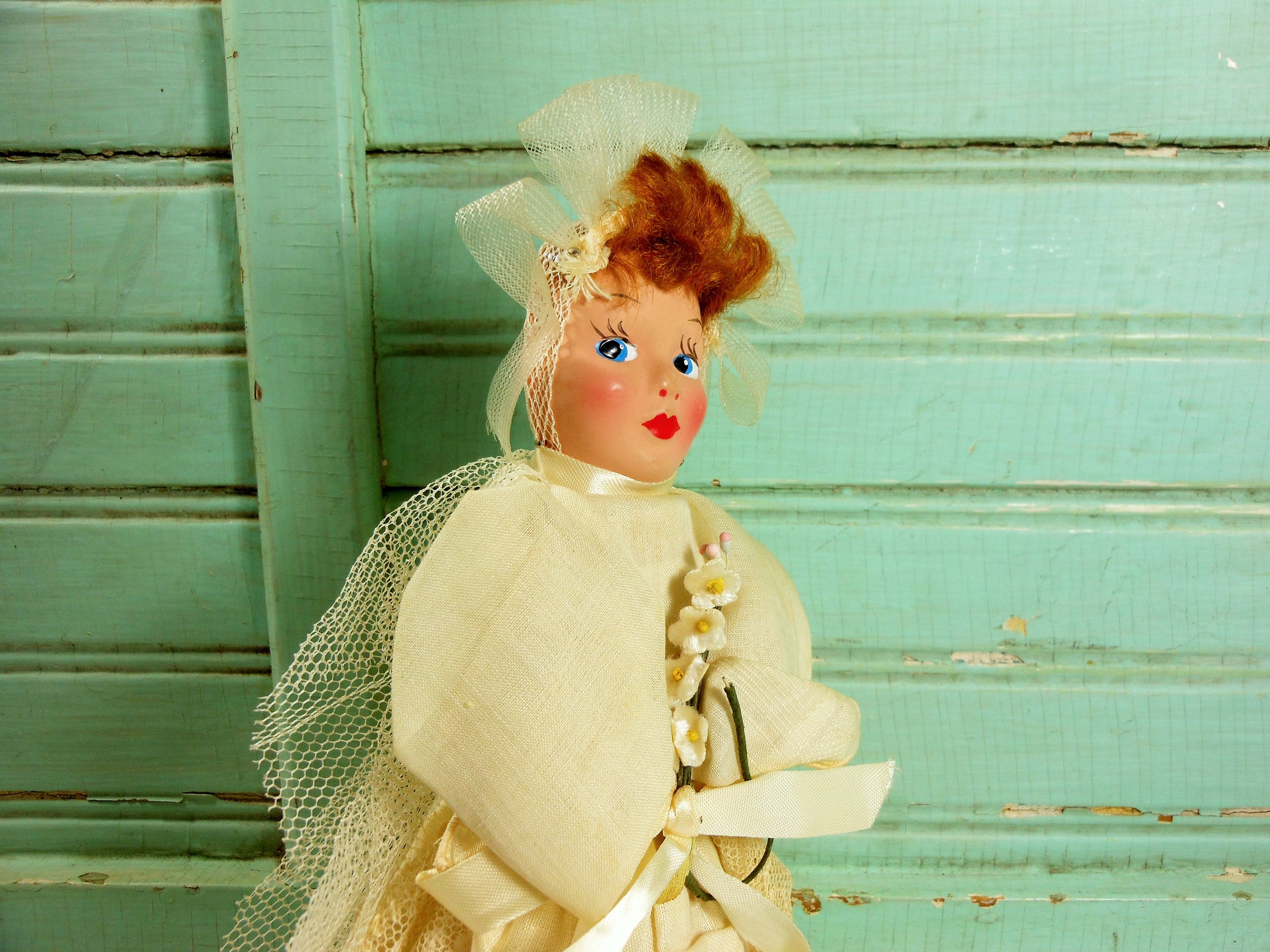 Vintage Victorian Bride Doll Handmade from Paper Cone | Etsy