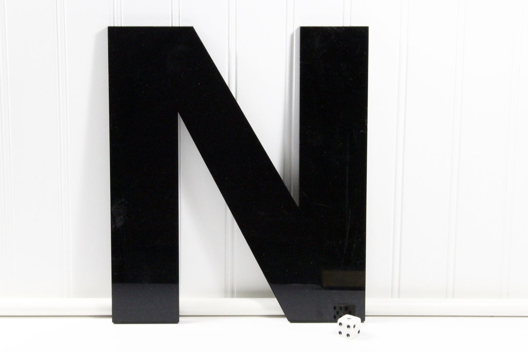 Large Vintage Black Acrylic Sign Letter N, 10 1/2" Letter N - Etsy