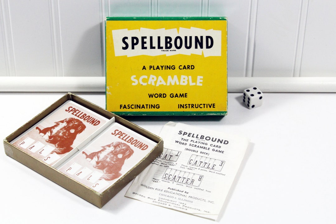 1954 Spellbound Scramble A Playing Card Word Game Golden - Etsy