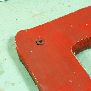 Three Red Rustic Wooden Marquee Letters HER Red Wooden - Etsy