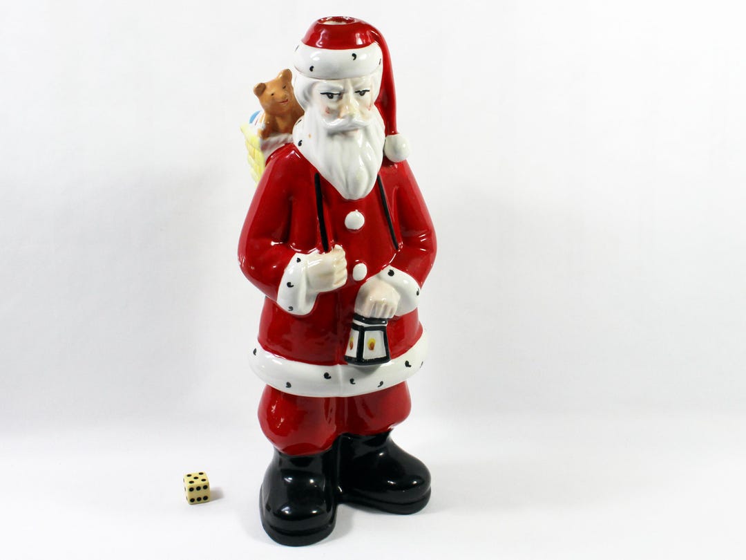 Vintage Ceramic Skinny Santa Decanter, Empty Santa Claus Bottle With ...