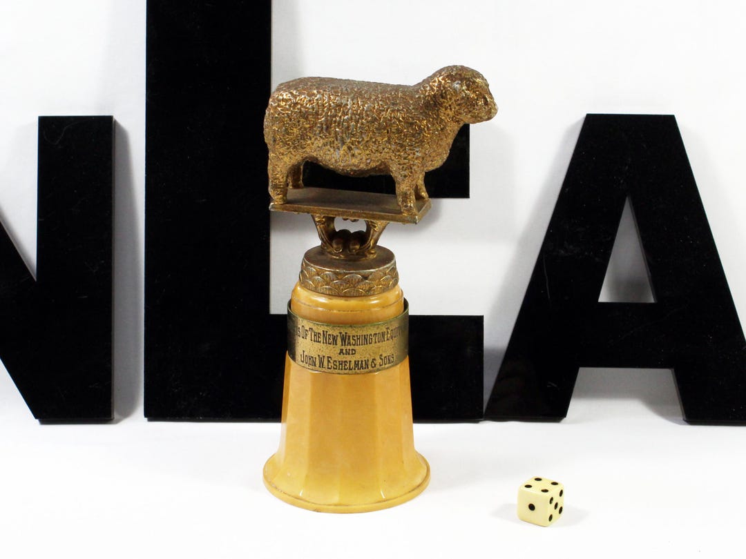 Vintage IMPERFECT 1950s County Fair Sheep Livestock Trophy With Plastic ...