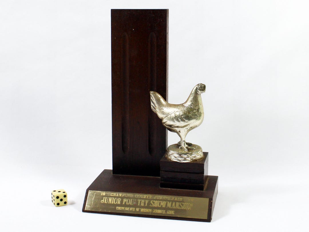 Vintage County Fair Livestock Chicken Trophy, 1977 Junior Poultry ...