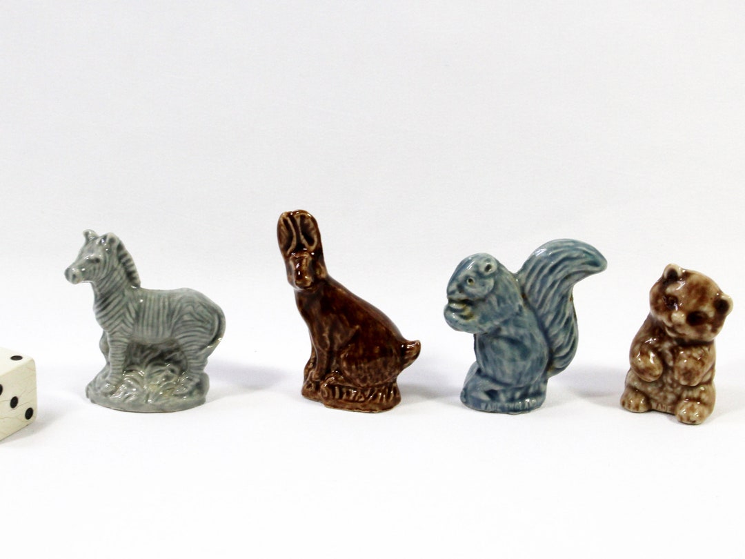 Four Vintage Red Rose Tea Wade Animal Figurines; Mini Porcelain Animal ...