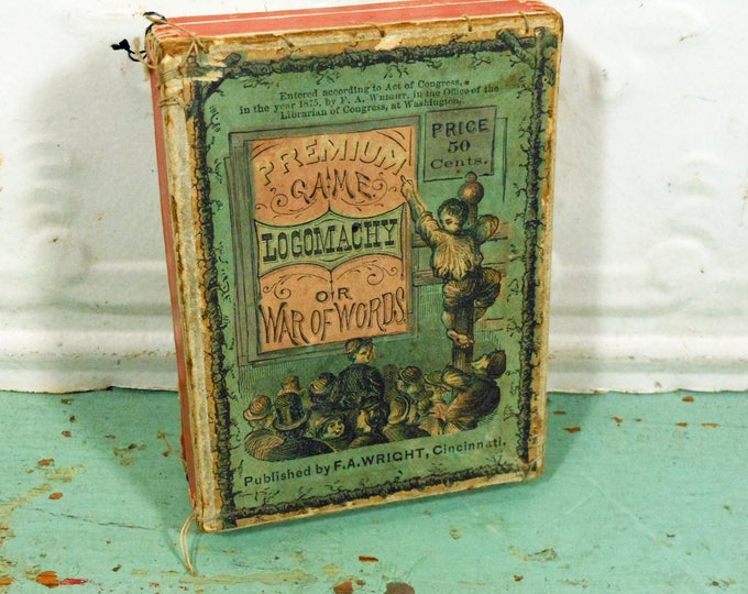 Antique Logomachy or War of Words Card Game, 1874 F.A Wright Cincinnati ...