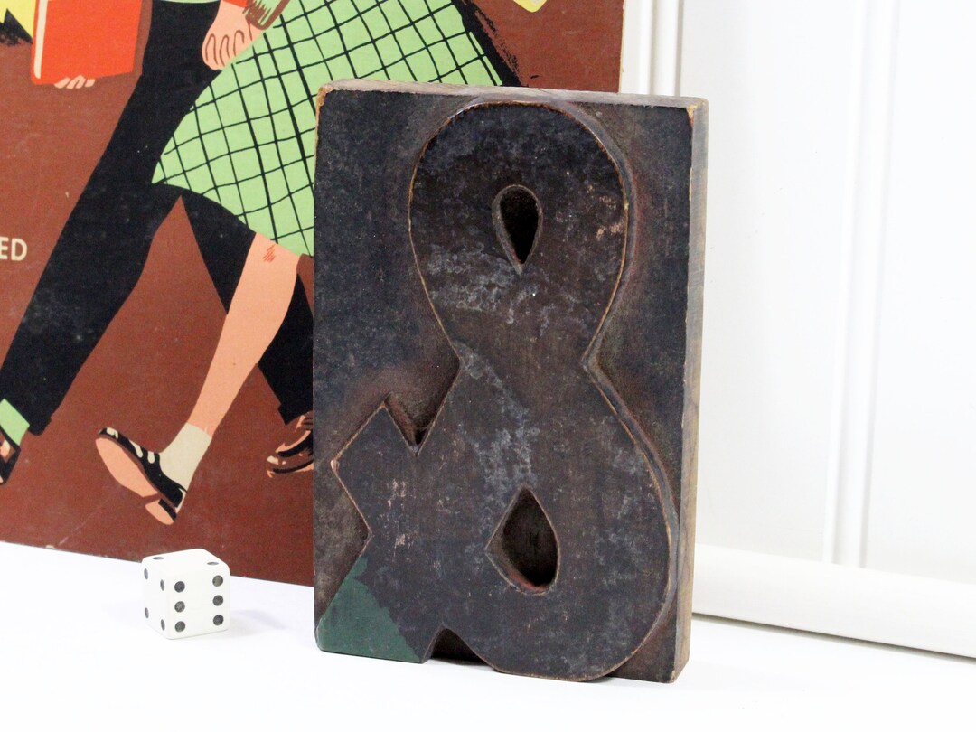 5 Inch Vintage Wooden Ampersand Print Block Large Letterpress - Etsy