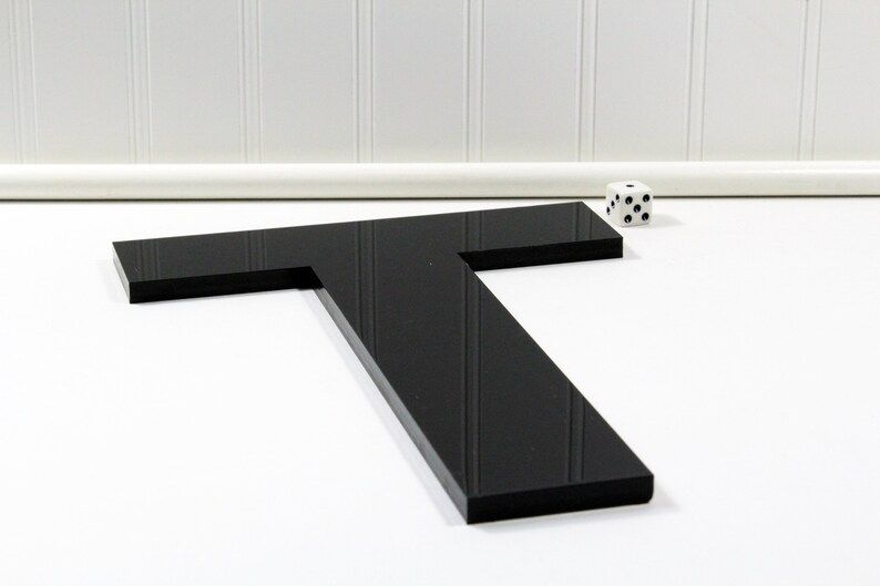 Large Vintage Black Acrylic Sign Letter T, 10 1/2" Letter T - Etsy