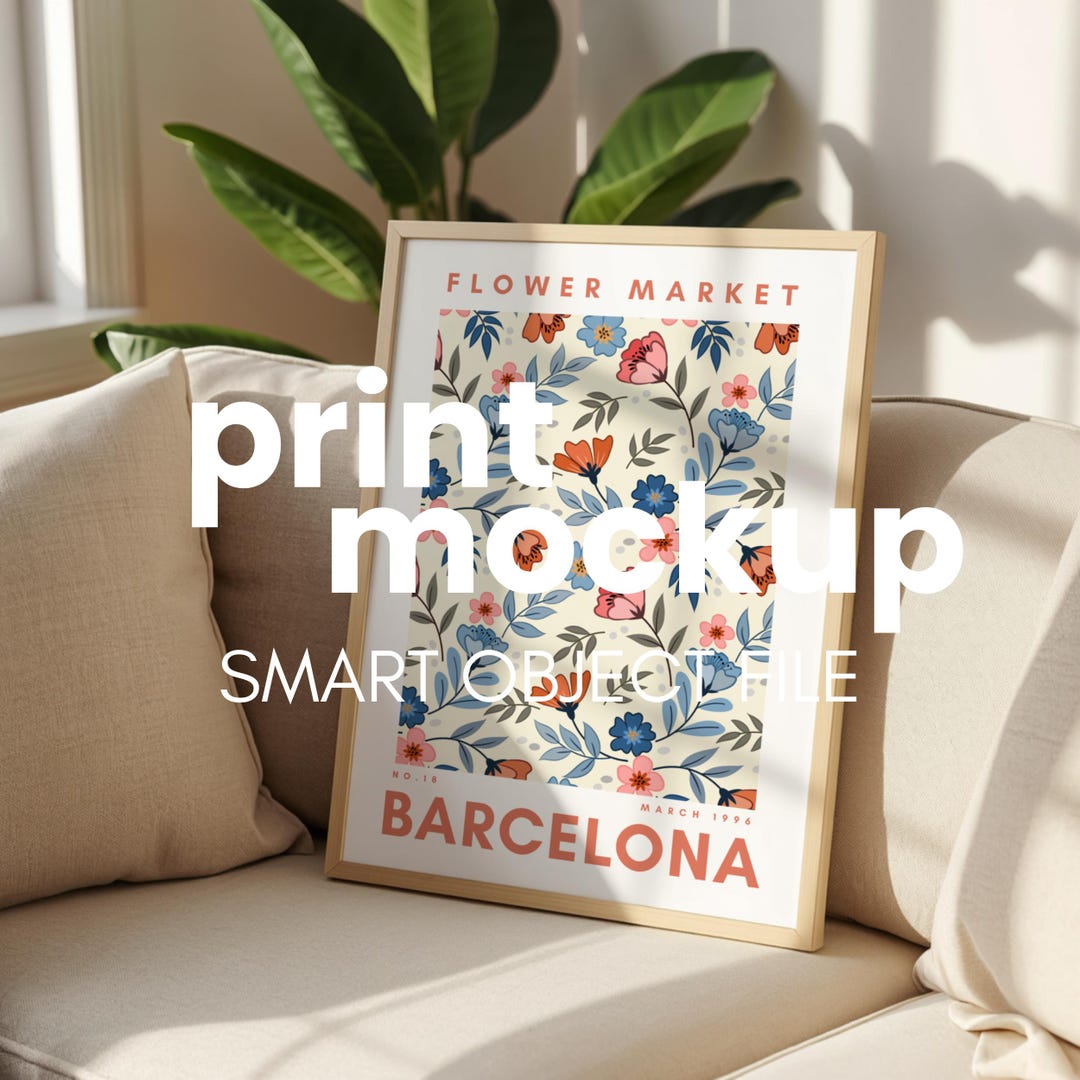 Lounge Frame Mockup PSD | Digital Download | Bright Living Room Sofa ...