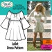PDF DRESS PATTERN High Waist Dress Pattern, Long Sleeve Dress Pattern ...