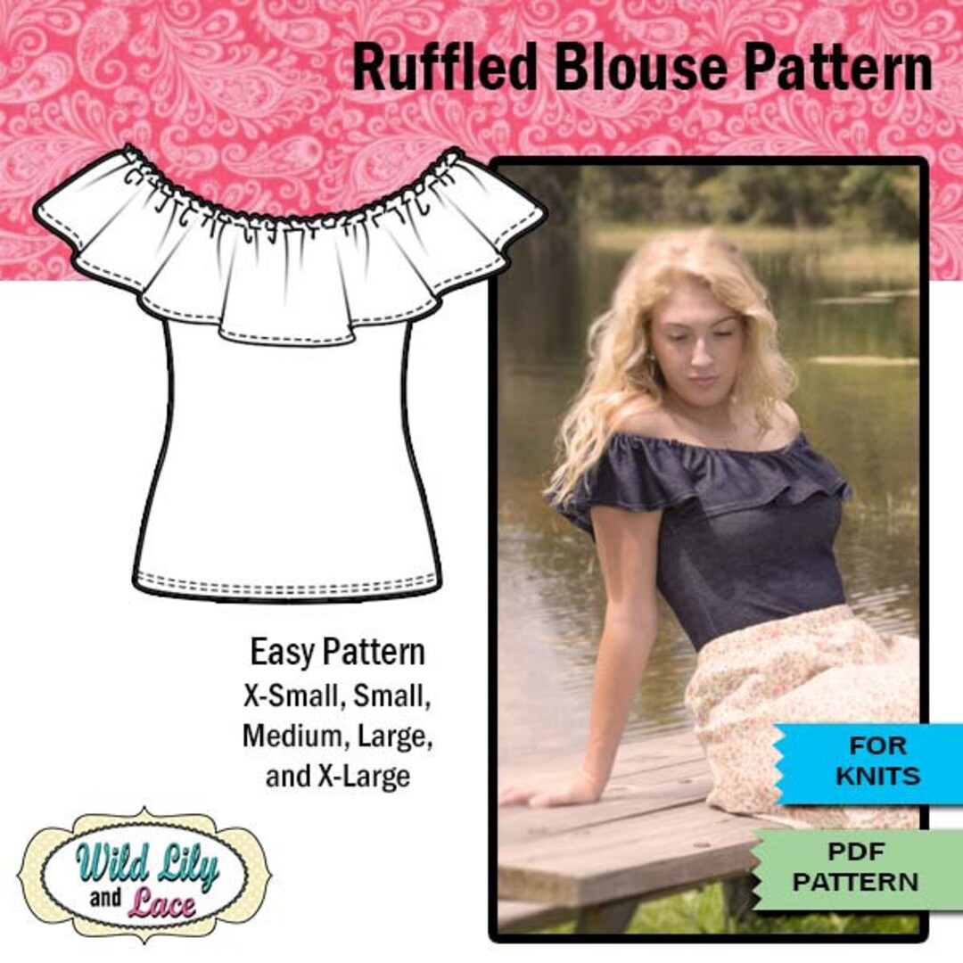 Ruffle Blouse Pattern - Etsy
