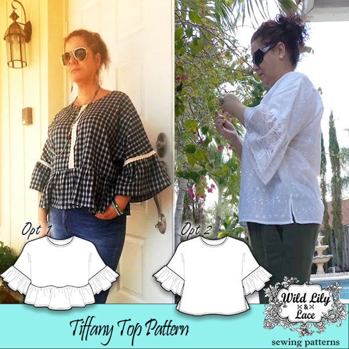 TOP SEWING PATTERN Fashion Pattern Ruffle Sleeve Pattern - Etsy