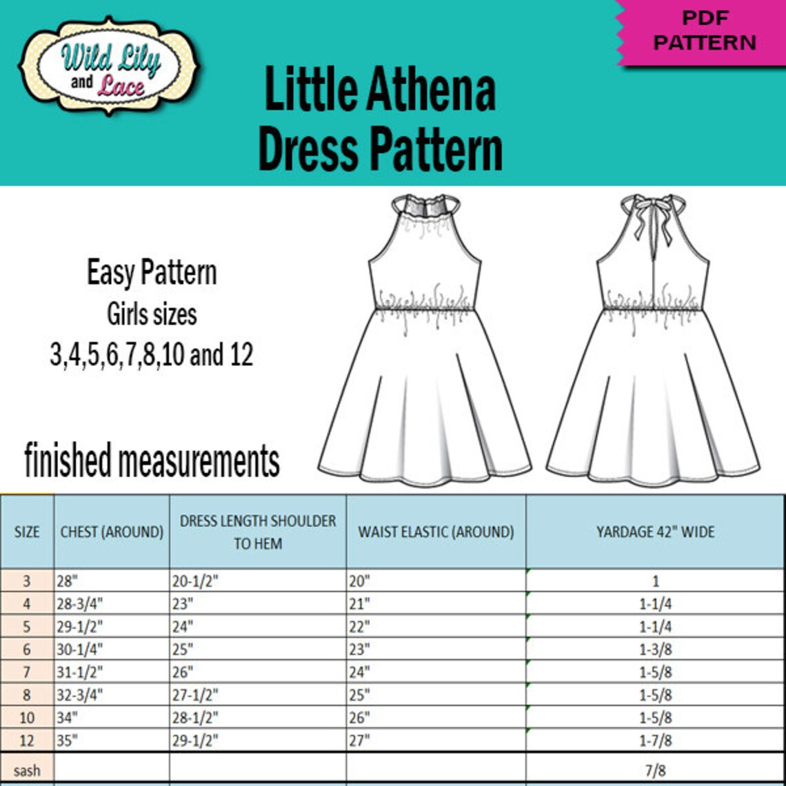 ATHENA DRESS PATTERN for Kids - Etsy