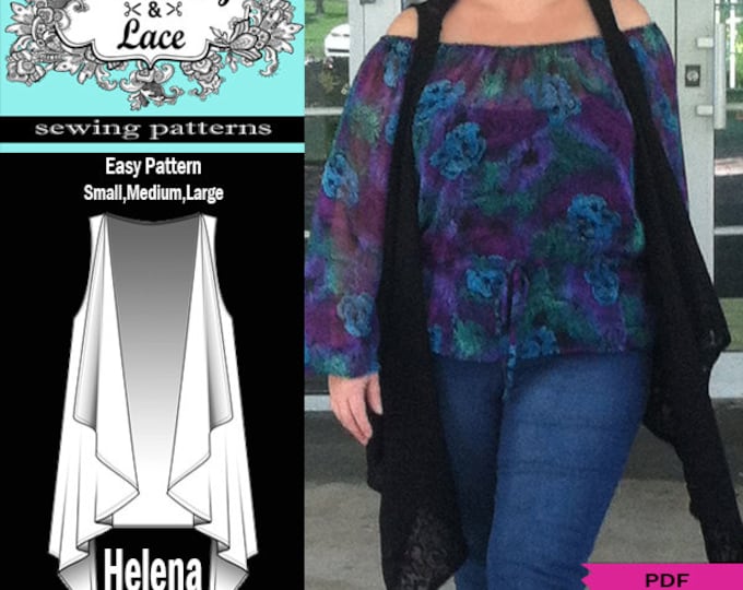 PDF VEST PATTERN, Long Vest Pattern, Easy Sewing Pattern, Cascading ...