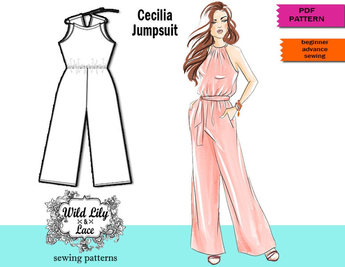 Jumpsuit Sewing Pattern, Jumpsuit Pdf Pattern, Sewing Pattern, Pdf ...