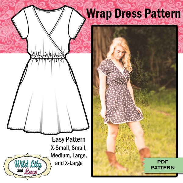 Wrap Dress Pattern - Etsy