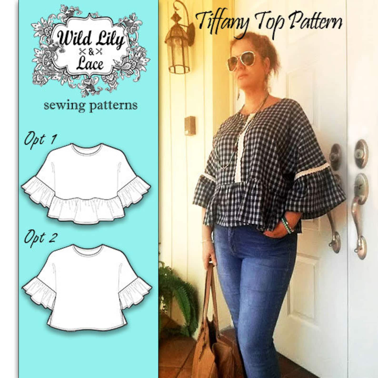 TOP SEWING PATTERN Fashion Pattern Ruffle Sleeve Pattern - Etsy