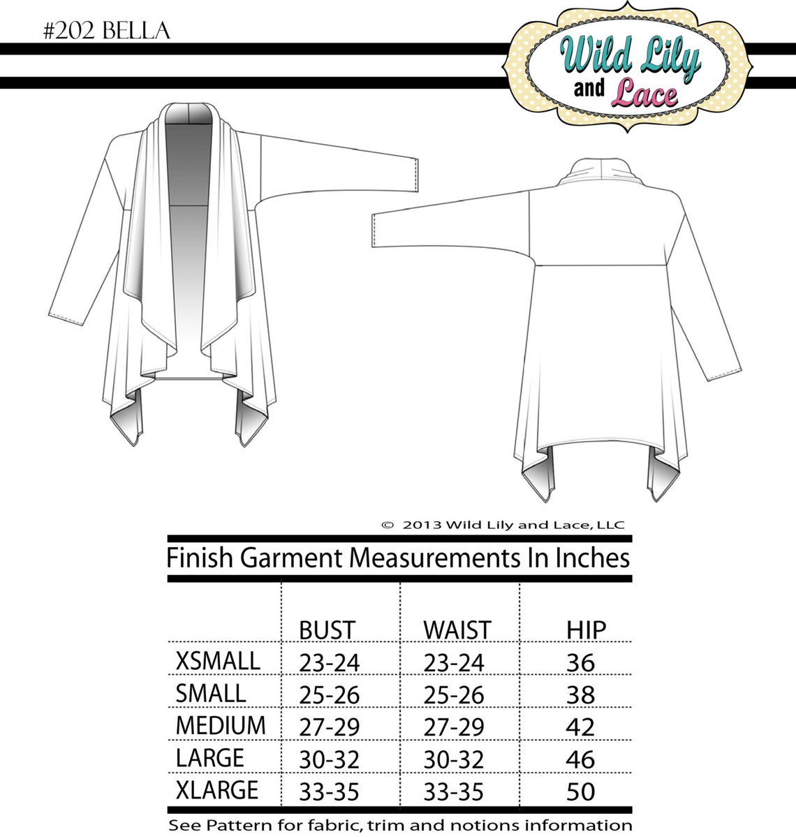 EASY SEWING PATTERN for Waterfall Cardigan - Etsy