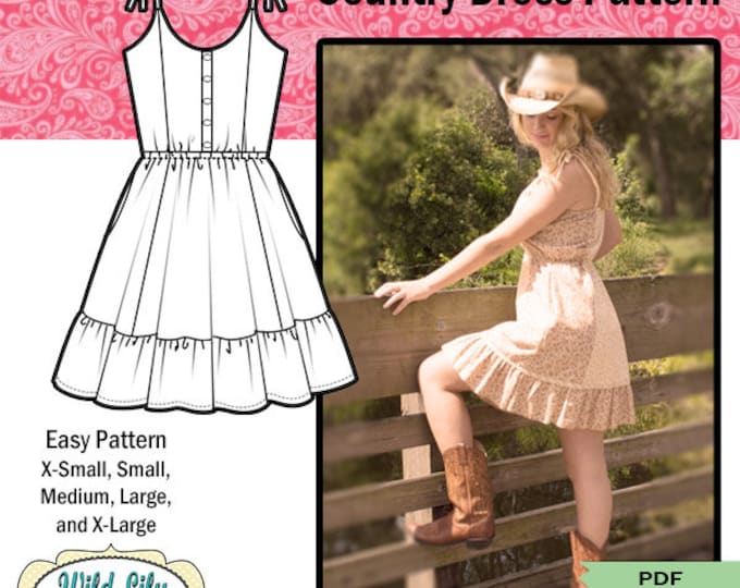COUNTRY DRESS PATTERN - Etsy