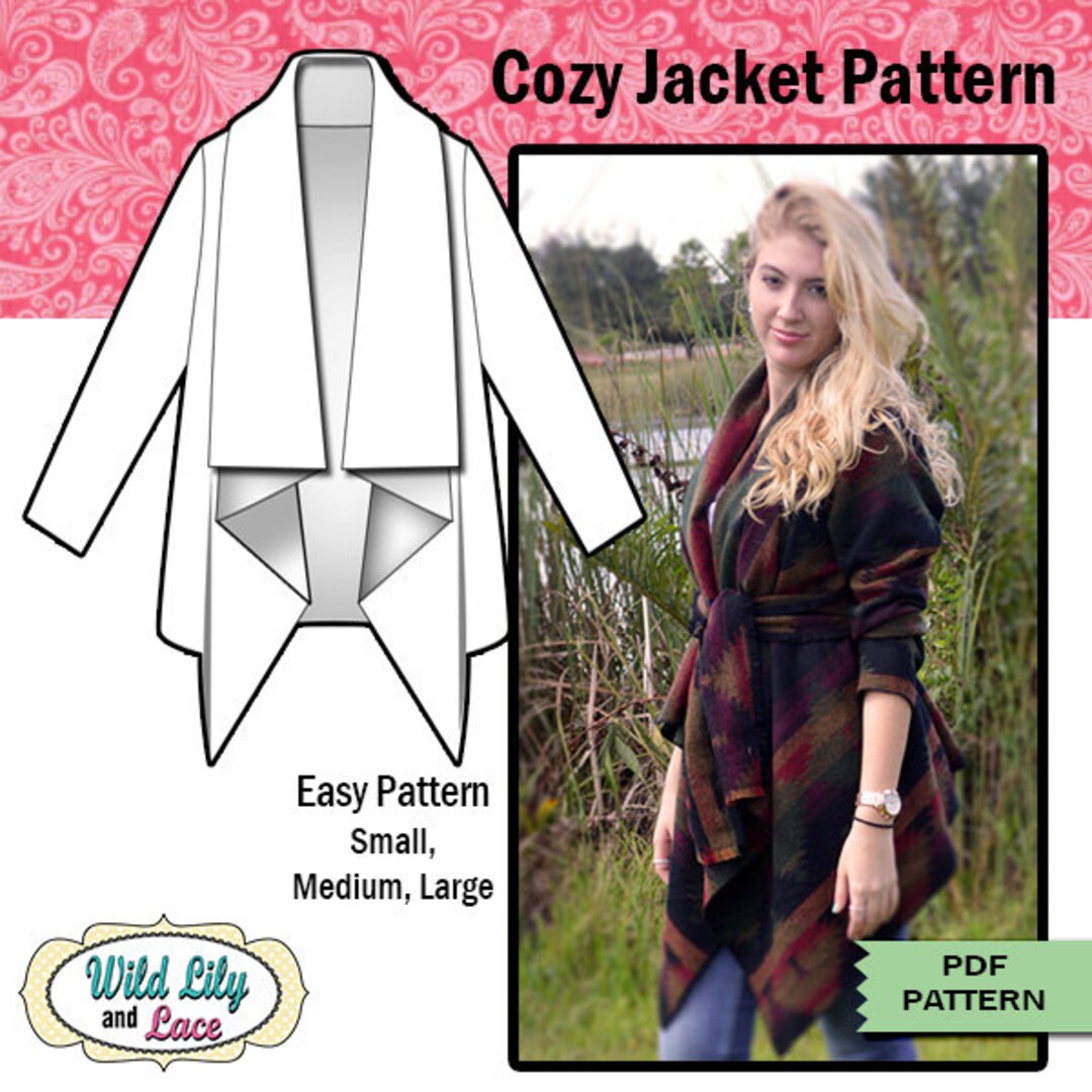 NAVAJO JACKET Pattern,sewing Pattern,easy Jacket Pattern, Boho Jacket ...