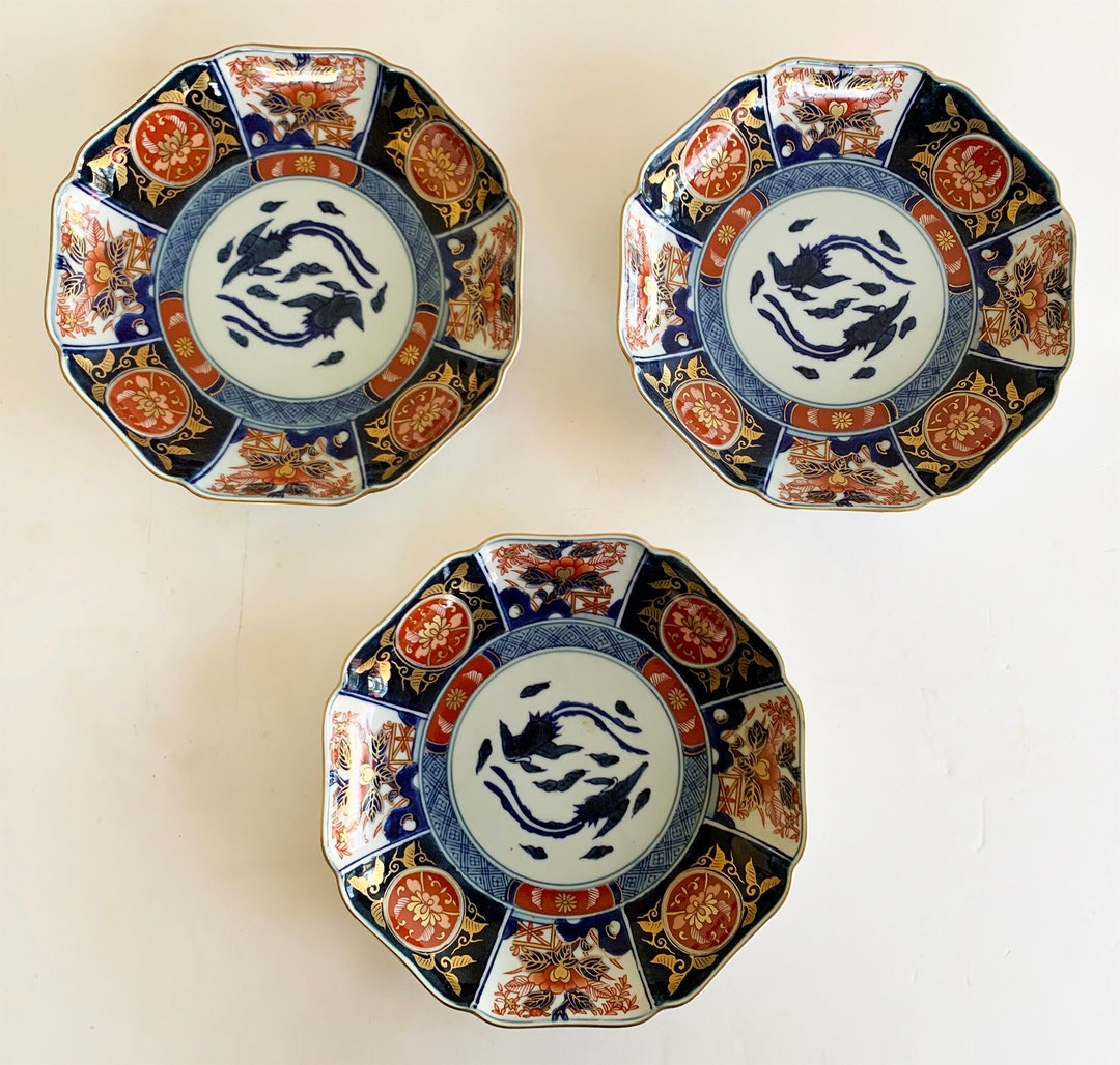 Imari Octagonal Plates Hand Painted Porcelain Japan - Etsy