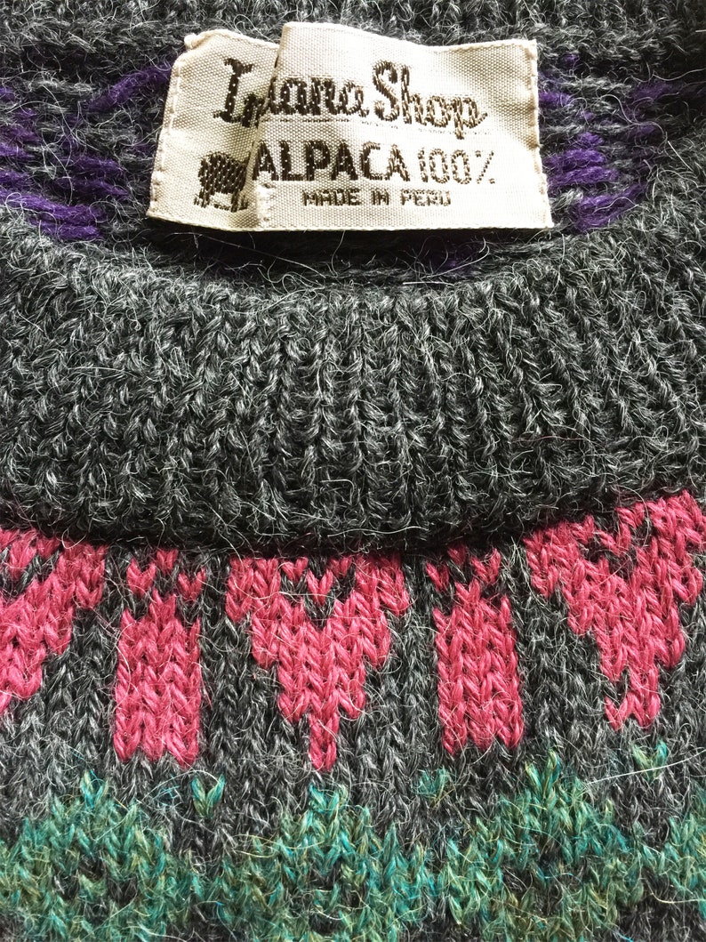 Vintage Alpaca Sweater Multi-color Patterned Stripes Peru - Etsy