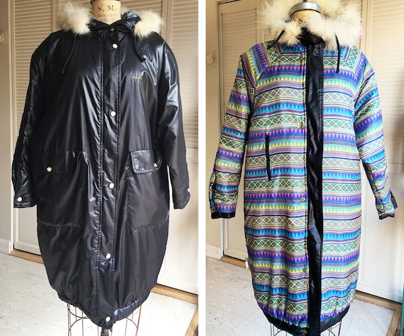 1980s Fila Parka Reversible With Fur Rimmed Hood Italy - Etsy