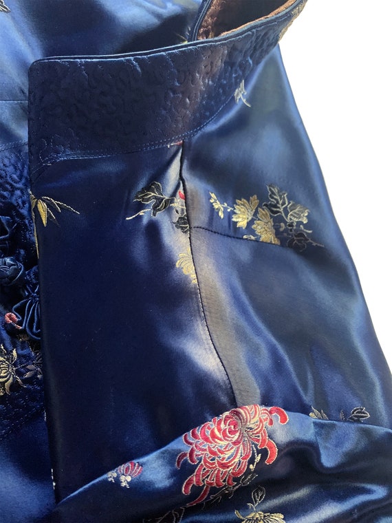 Vintage Chinese Reversible Satin Jacket Blue to Brown - Gem