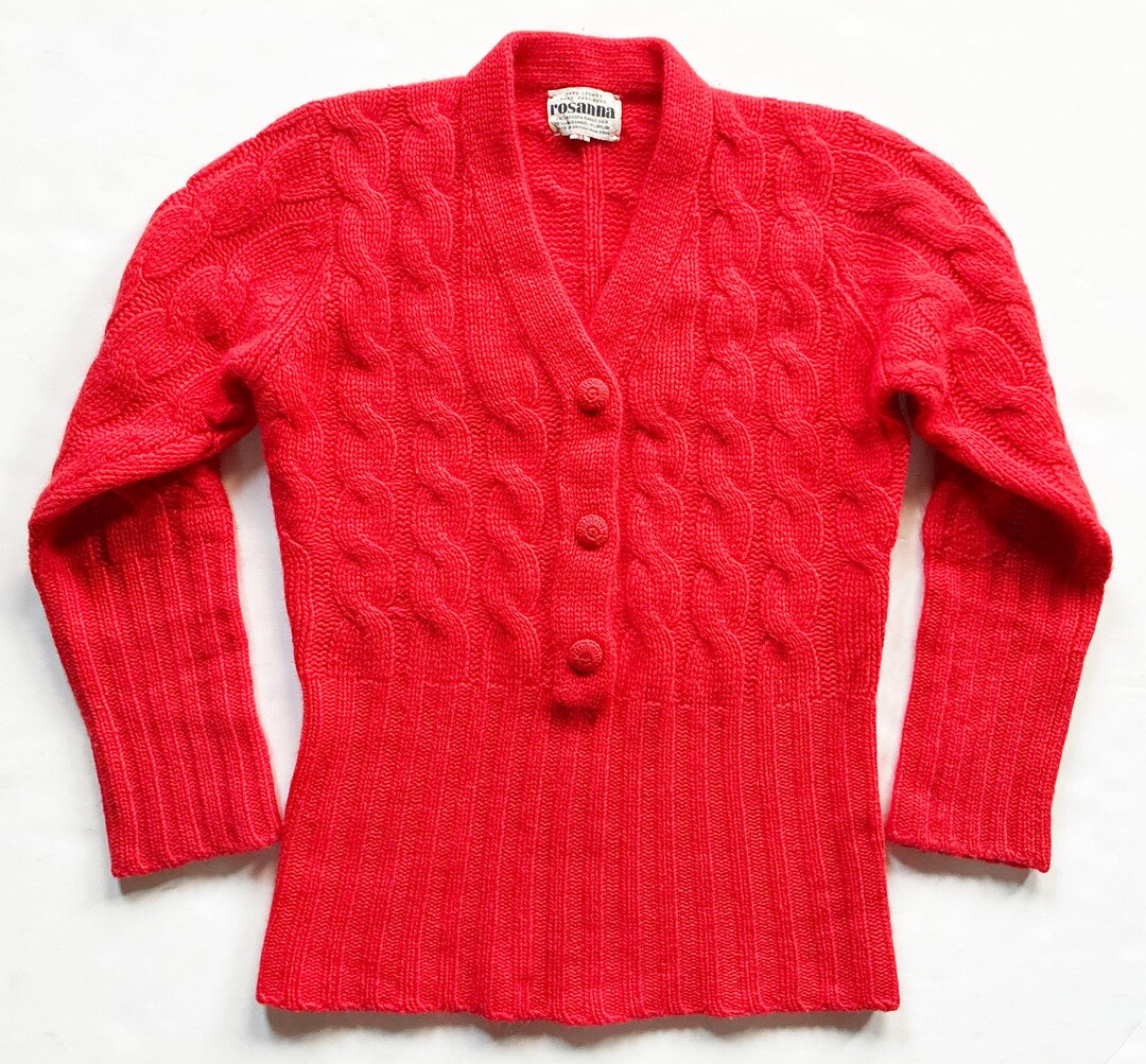 1960s Orange Cabled Angora Blend Sweater - Etsy